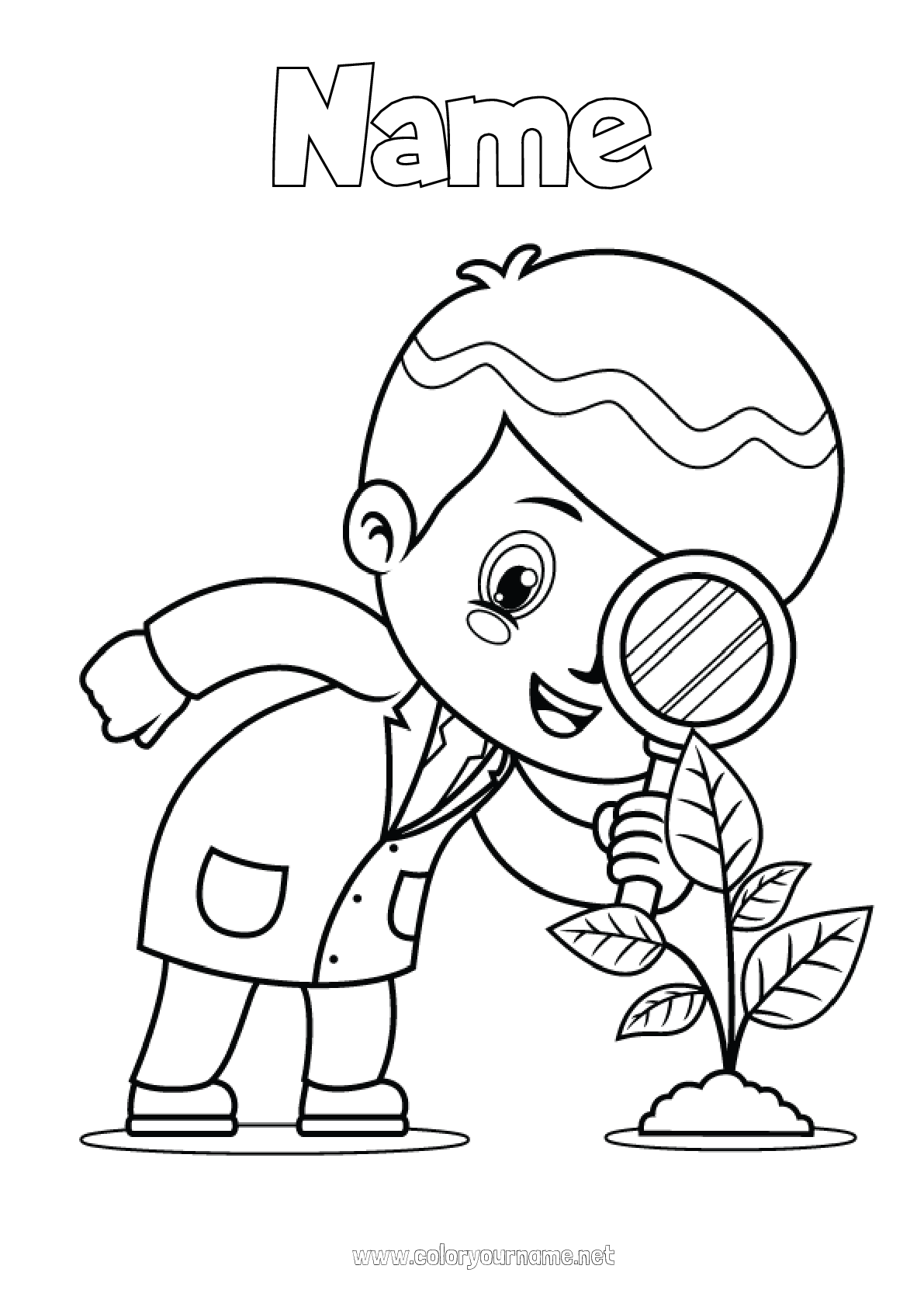 Coloring page No.2697 - Exploration Careers Scientist Science