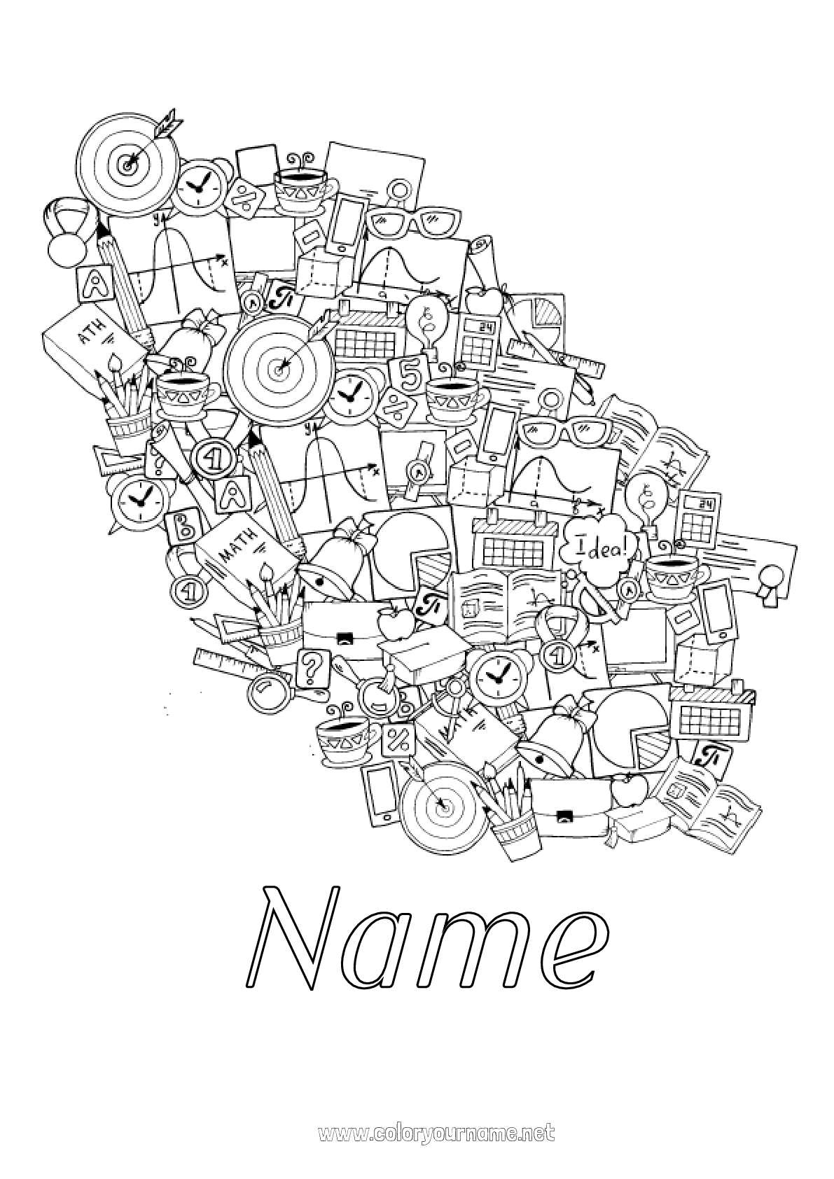 Coloring page No.2707 - School Symbols Book
