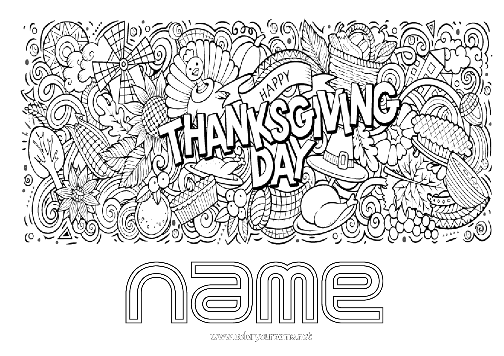 Thanksgiving : 18 free coloring pages to print and customize - Page 2