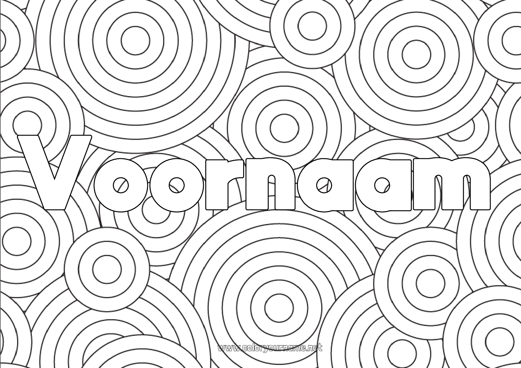 Kleurplaat nr.2714 - Gedecoreerde naam Complex Kleurplaten