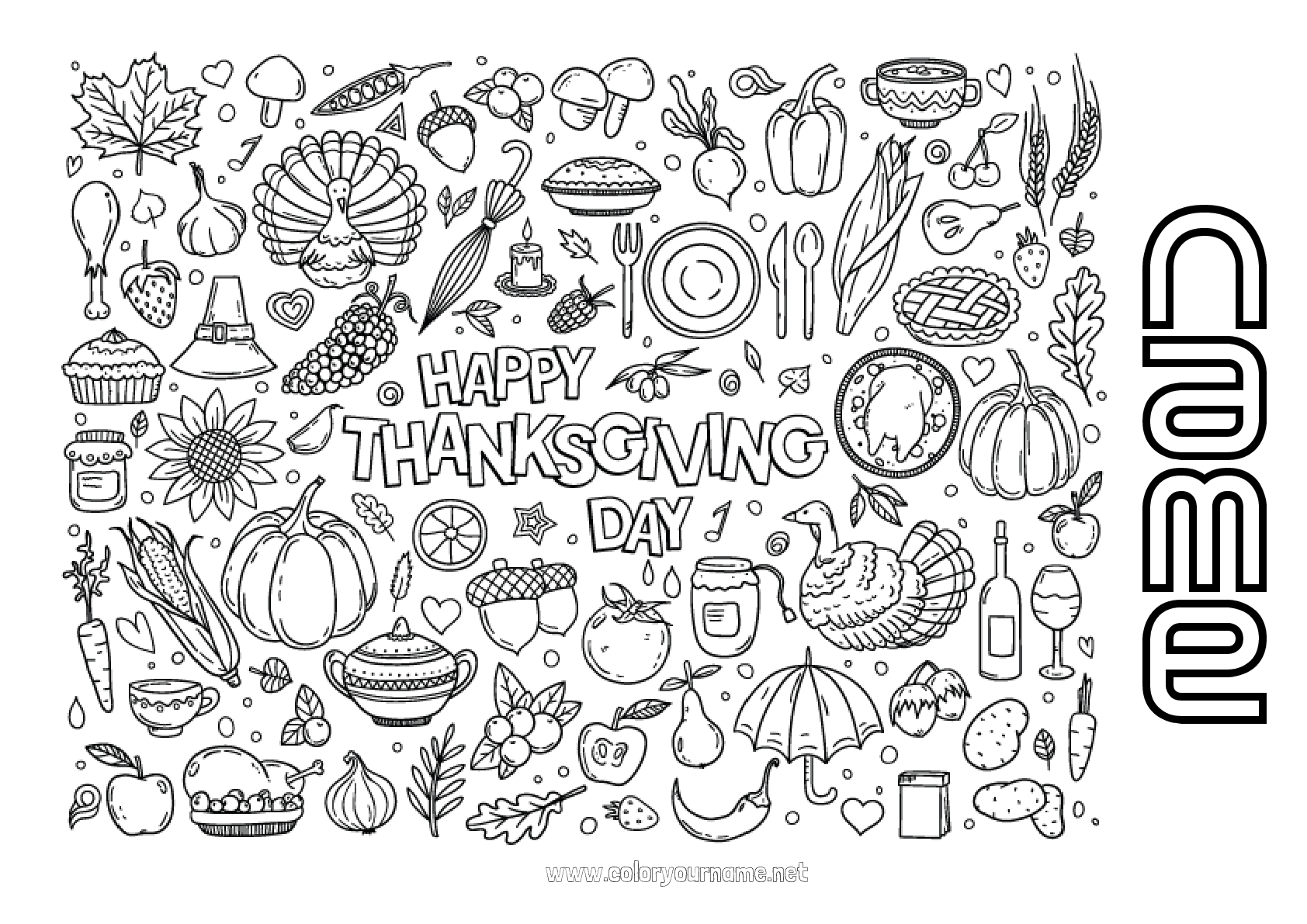 Thanksgiving : 18 free coloring pages to print and customize - Page 2