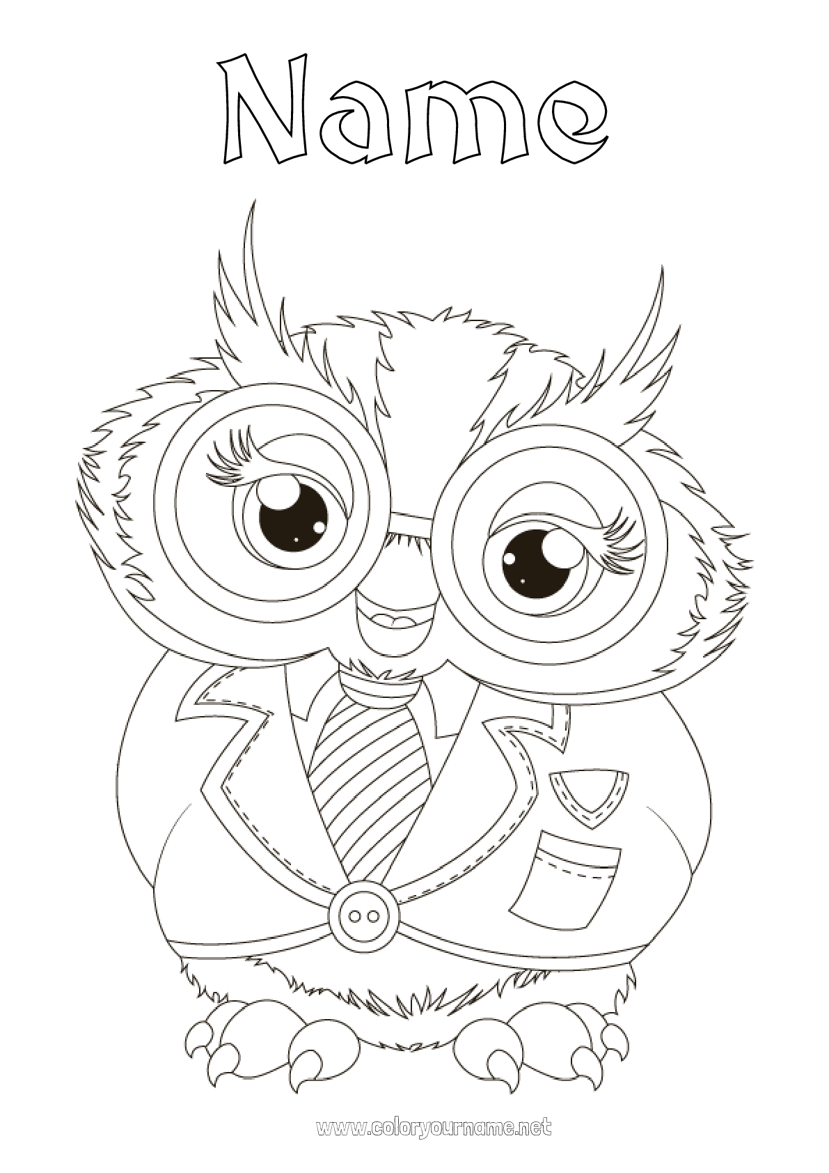 Coloring page No.2732 - Owl Teacher School
