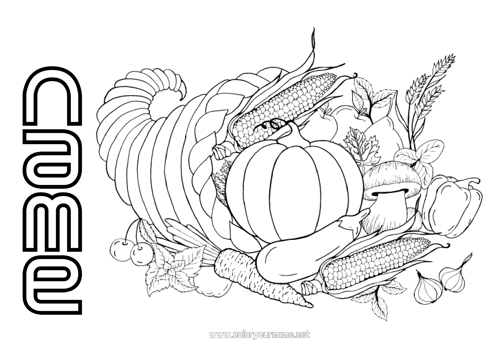 Autumn : 2 free customizable coloring pages to print