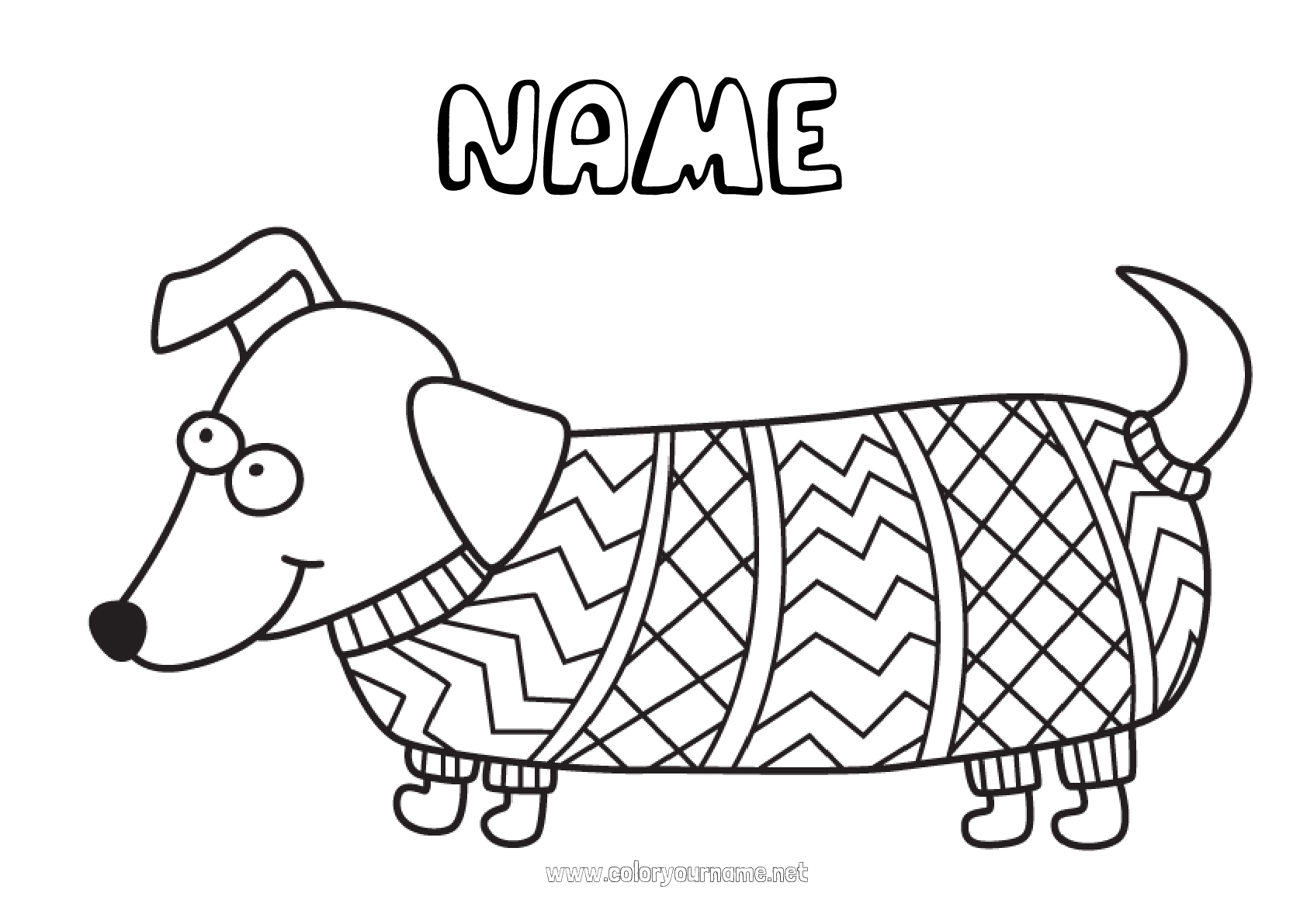 Coloring page No.2740 - Dog Animal Zentangle