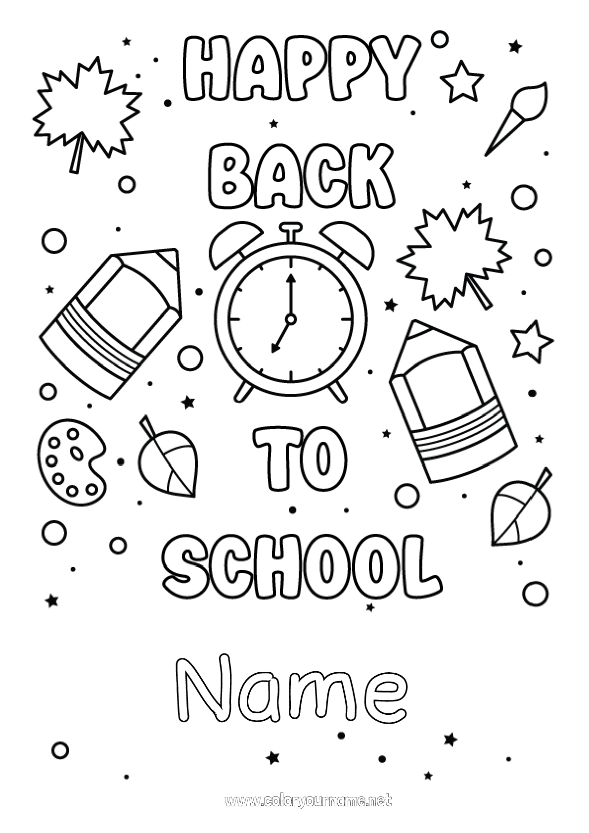 Coloring page No.2762 - Leaves Pencil Back to School