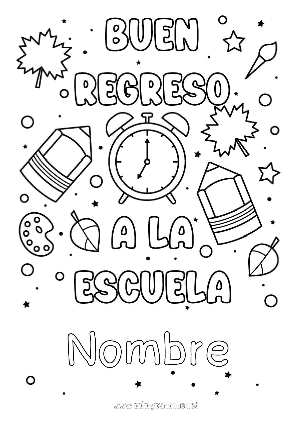 Nº de colorear 2762 - Hojas Lápiz Regreso a clases