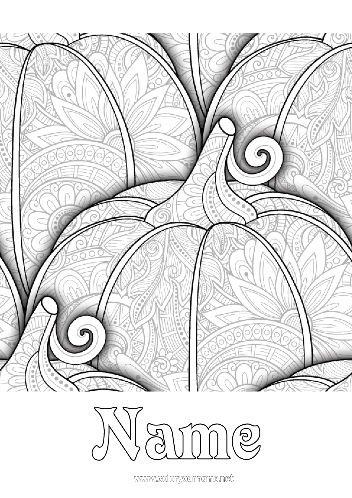 Coloring page No.2771 - Pumpkin Complex coloring pages Zentangle