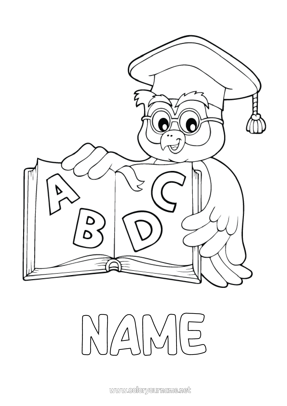 Coloring page No.2775 - Owl Teacher Book