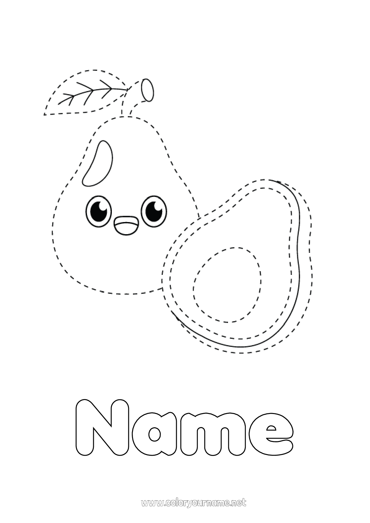 Coloring page No.2784 - Fruits Vegetables Trace and color