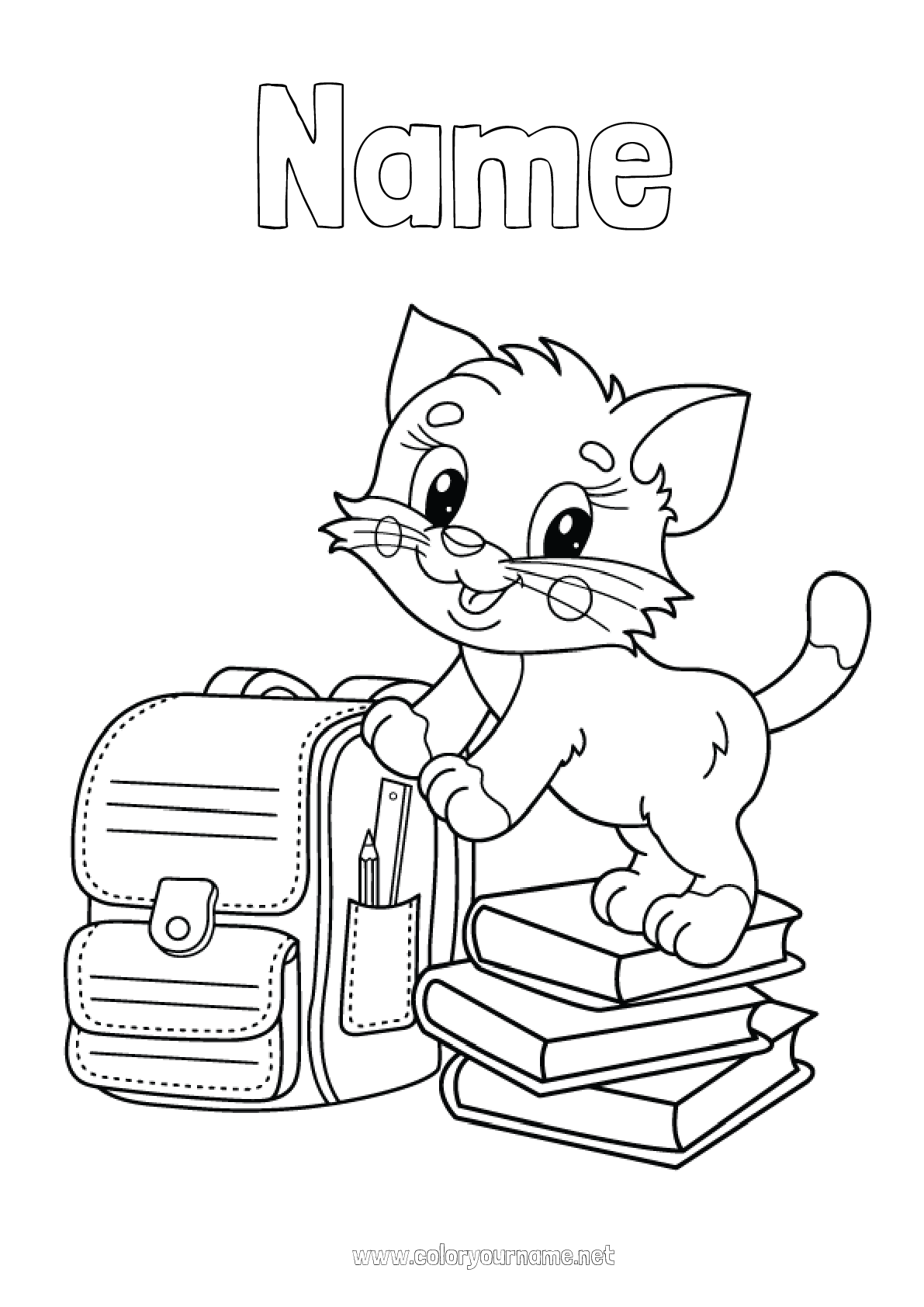 Coloring page No.2790 - Cat Animal Book