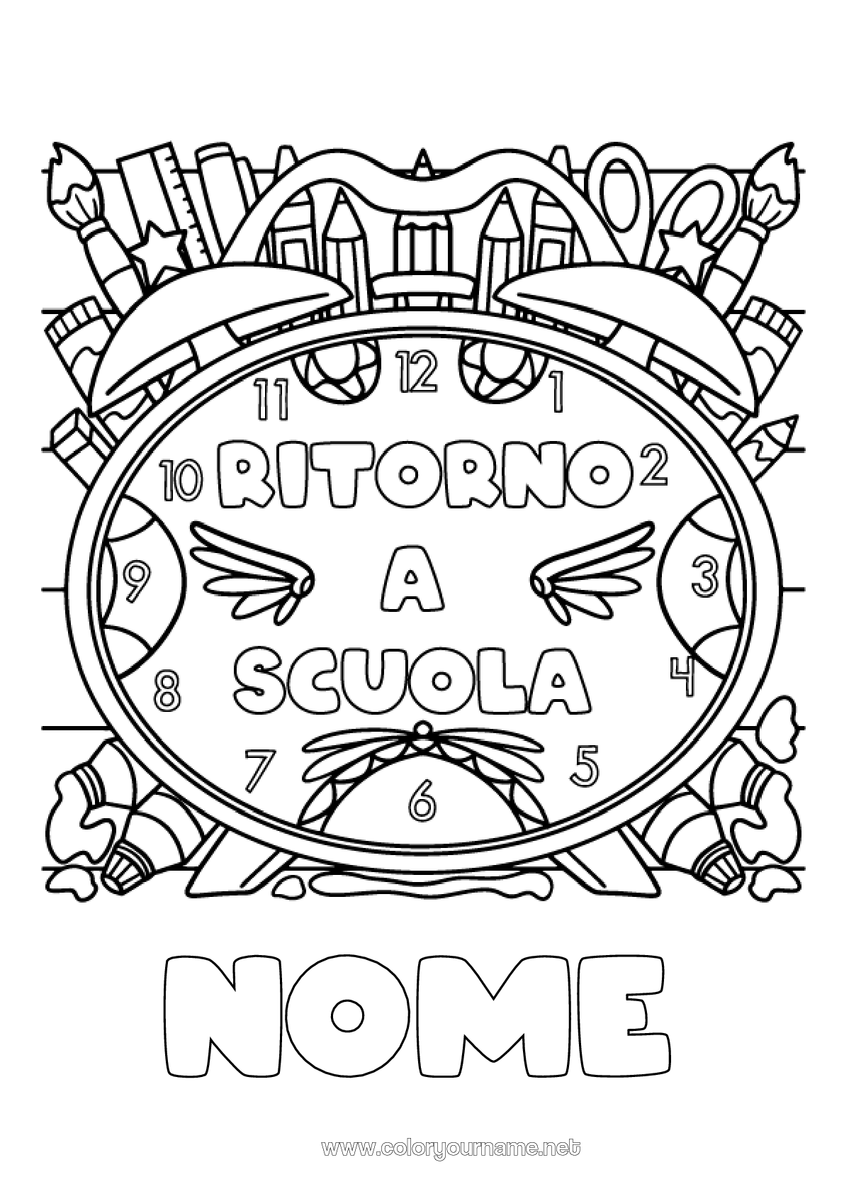 Pagina da colorare n.2791 - Pennello Matita colorata Scuola