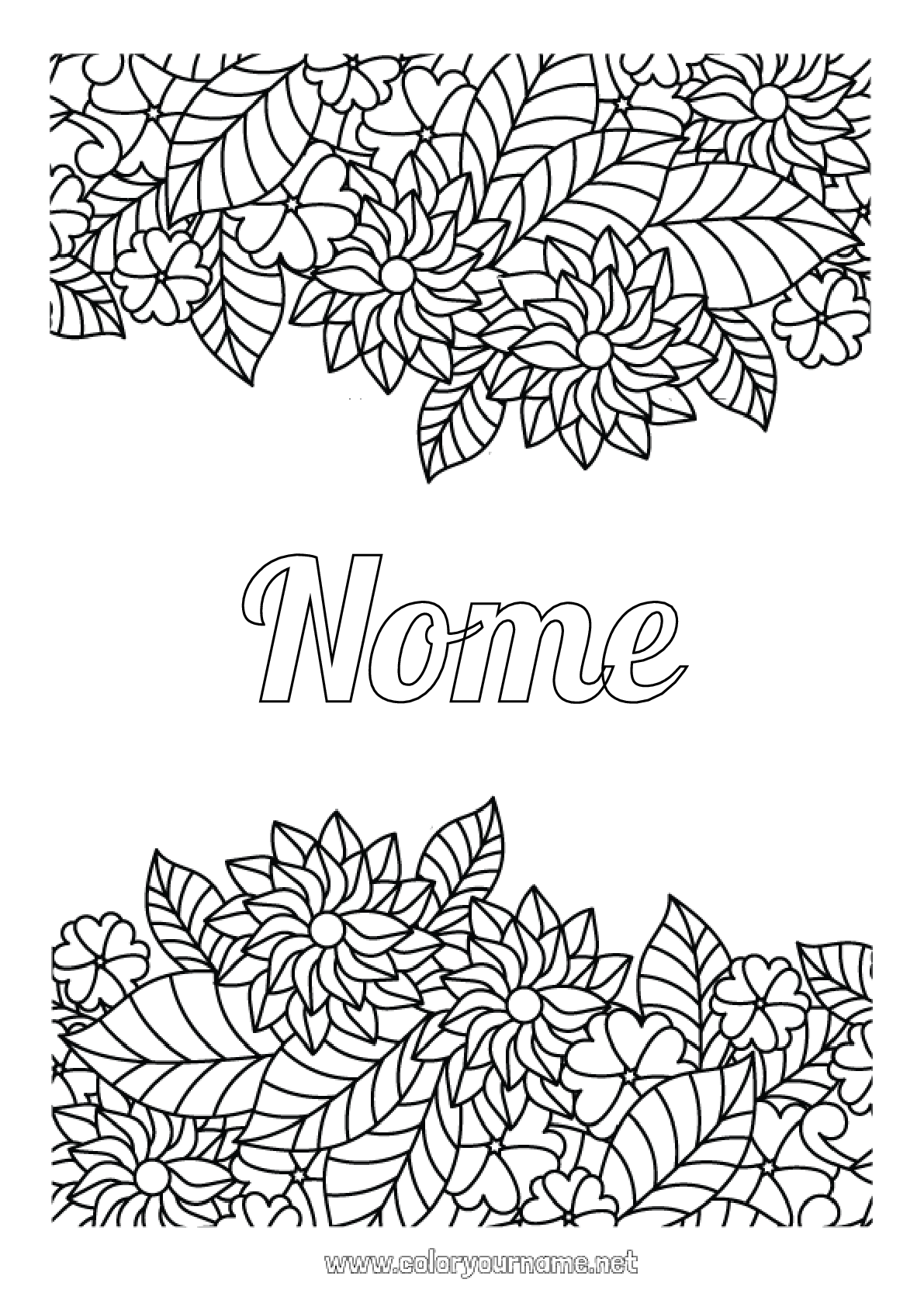 Pagina da colorare n.2803 - Fiori Foglie Colorazioni complesse