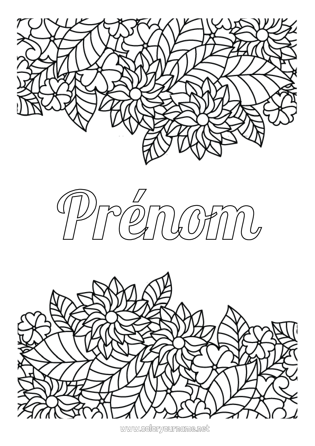 Coloriage n°2803 - Fleurs Feuilles Coloriages complexes