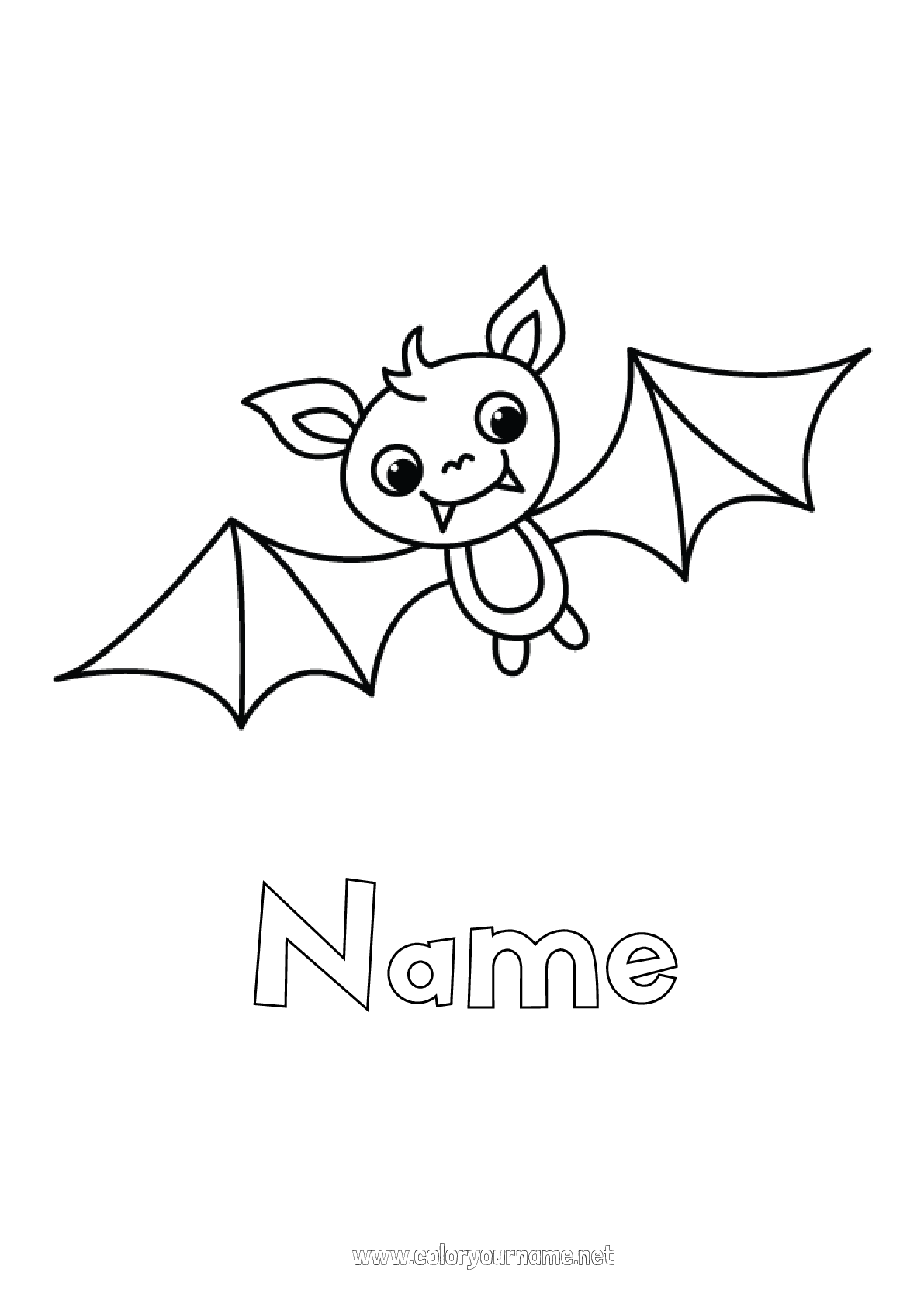 Coloring page No.2804 - Bat Halloween Animal