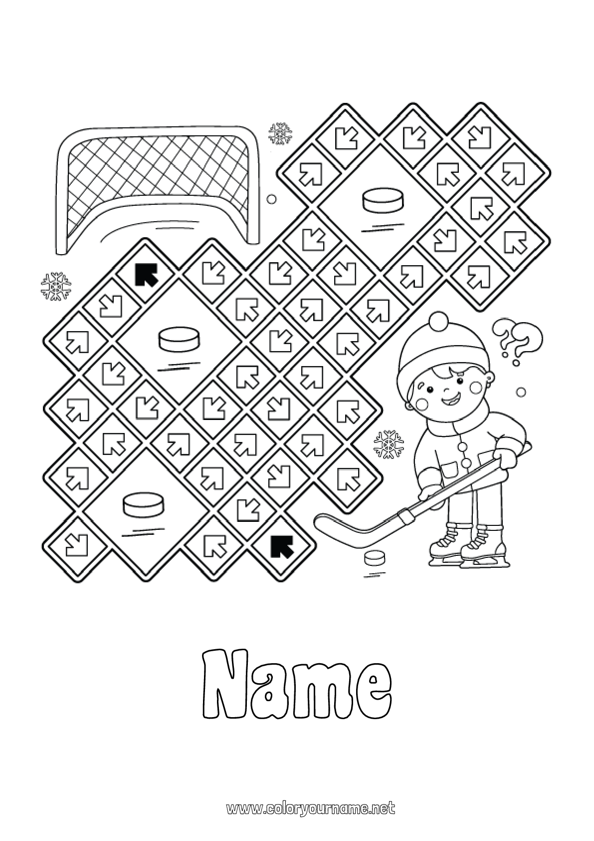 Coloring page No.2806 - Children's activities Team sports Hockey
