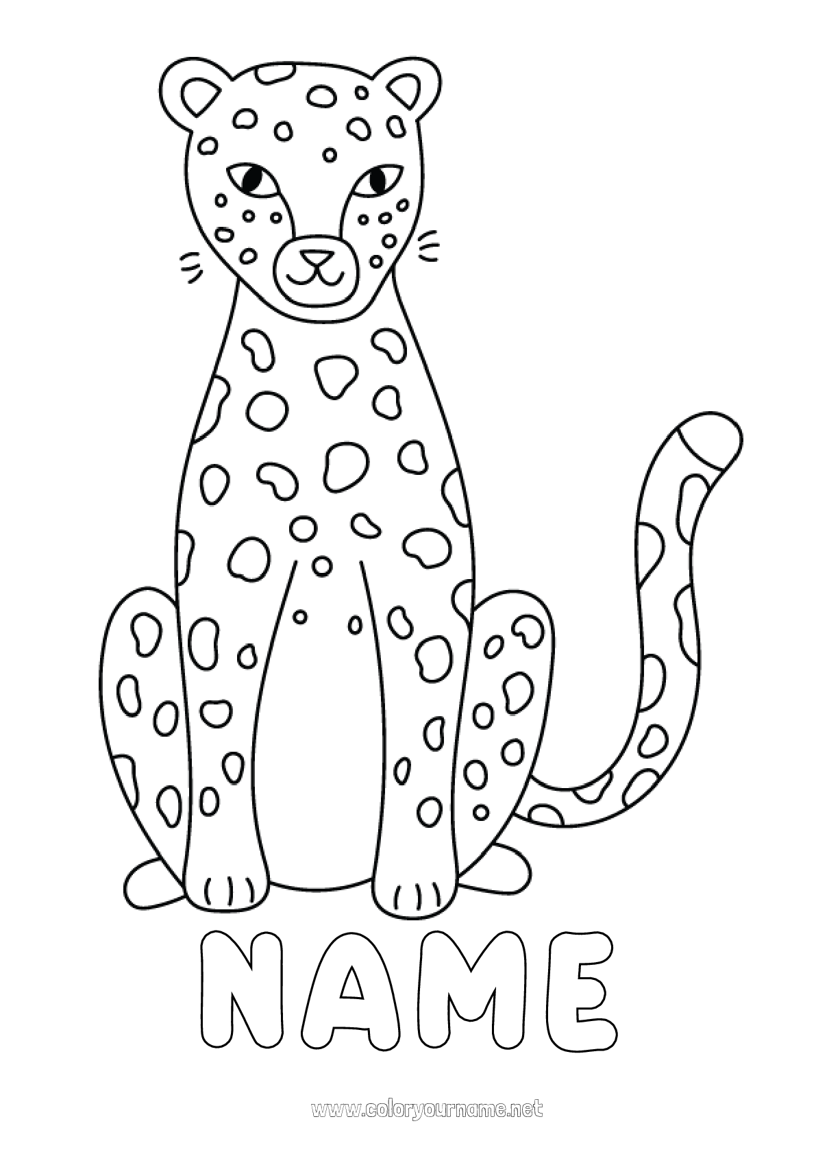 Coloring page No.2808 - Animal Wild animals of Africa Cheetah