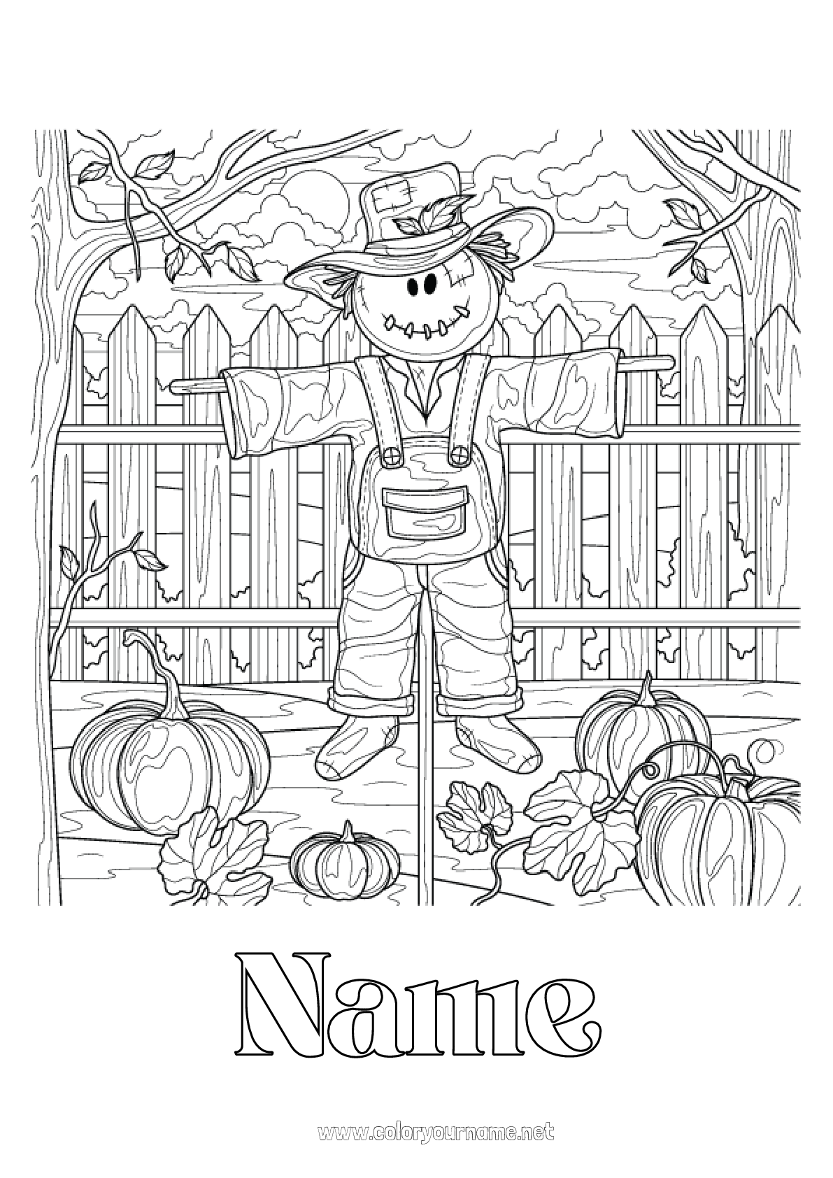 Coloring page No.2831 - Farm Zentangle Scarecrow