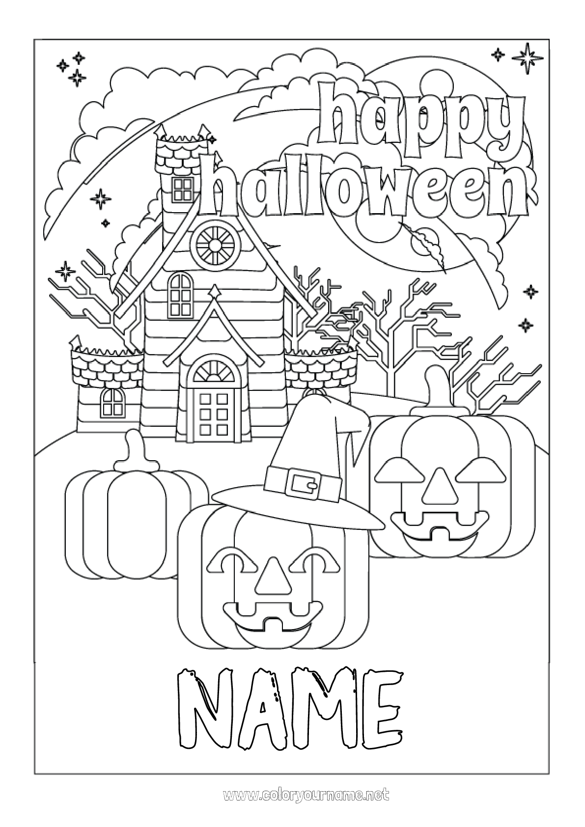 Coloring page No.2837 - Pumpkin Halloween Jack O'Lantern
