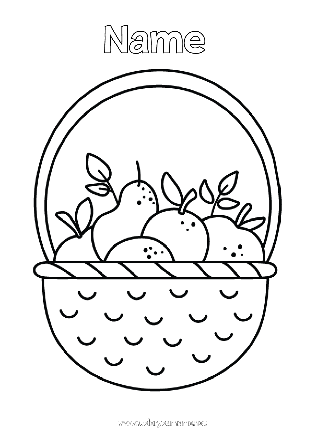 Coloring page No.2896 - Basket Fruits Pear