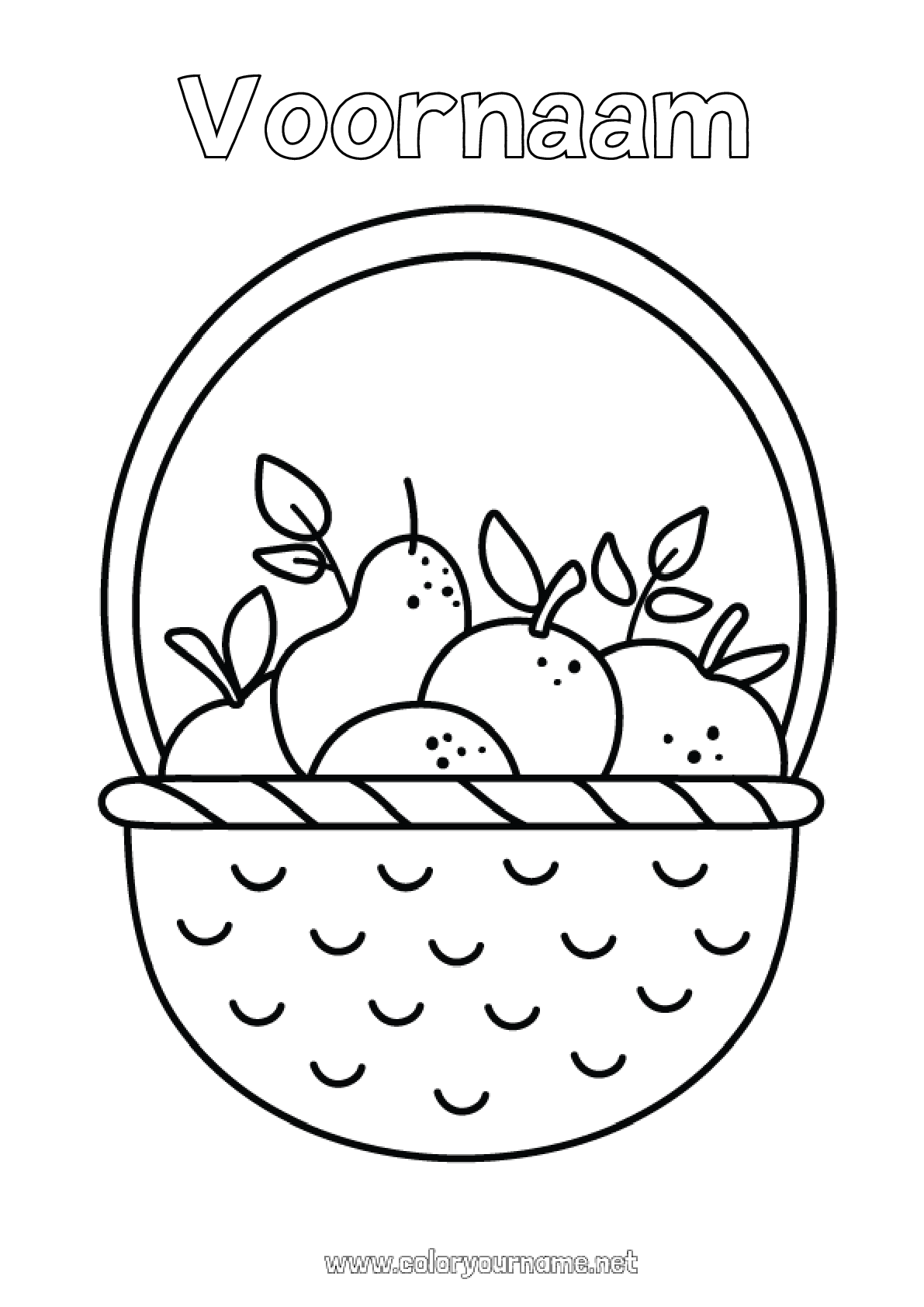 Kleurplaat nr.2896 - Mand Fruit Peer