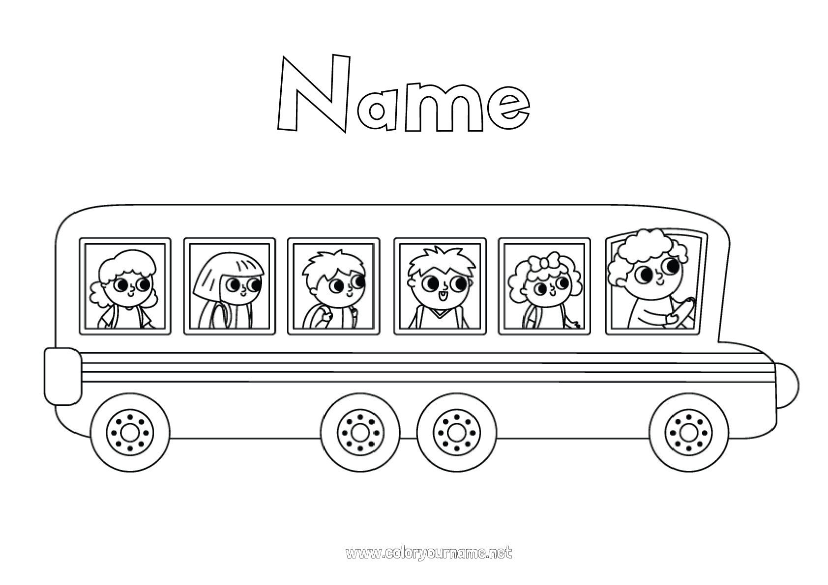 Coloring page No.2925 - Bus, coach Ground public transport Back to School
