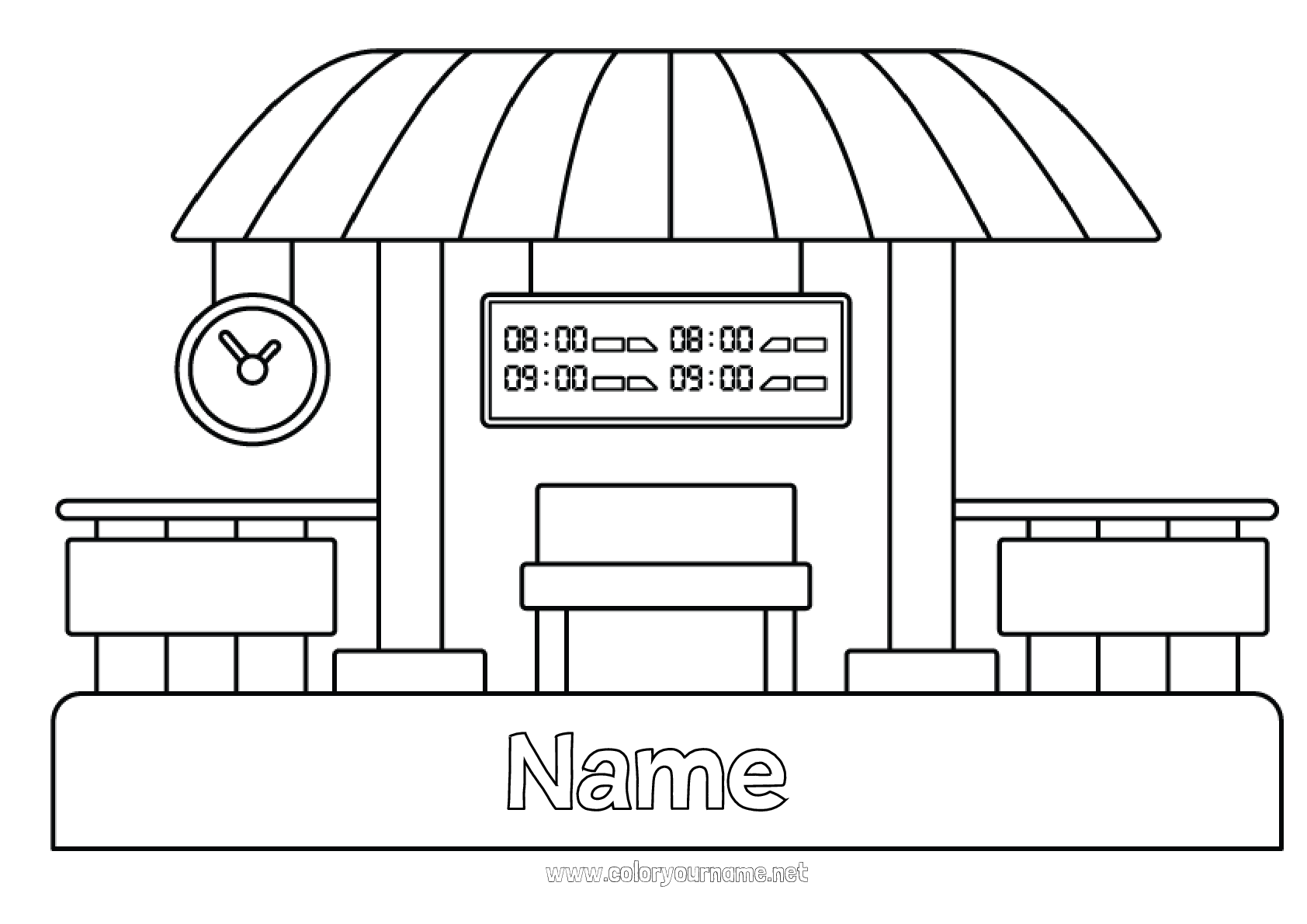 Coloring page No.2927 - Vehicles Train Bus, coach