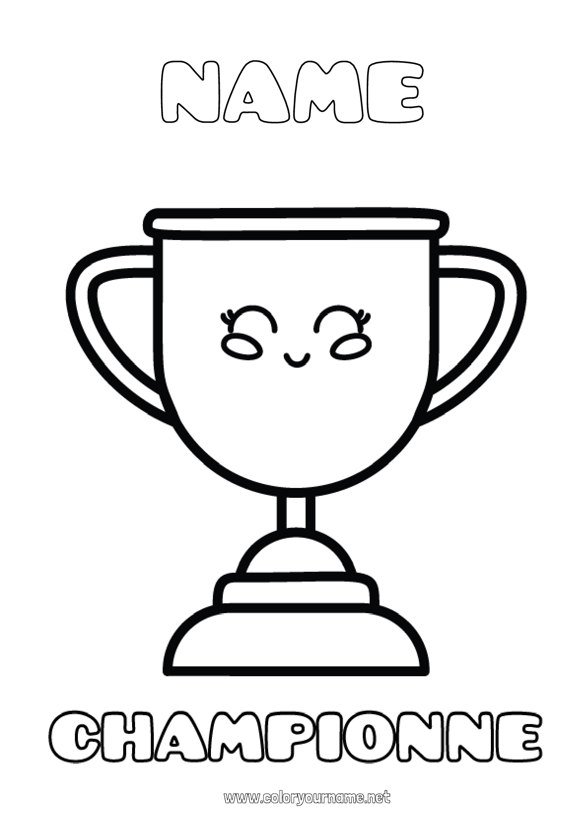 Coloring page No.2941 - Sport Girl Cup, trophy, medal