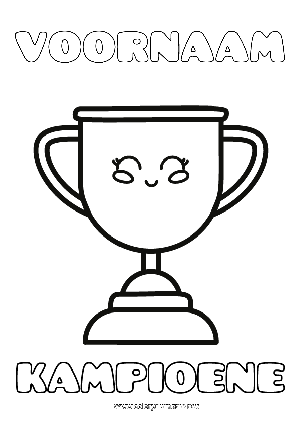 Kleurplaat nr.2941 - Meisje Beker, trofee, medaille Wedstrijden en ...