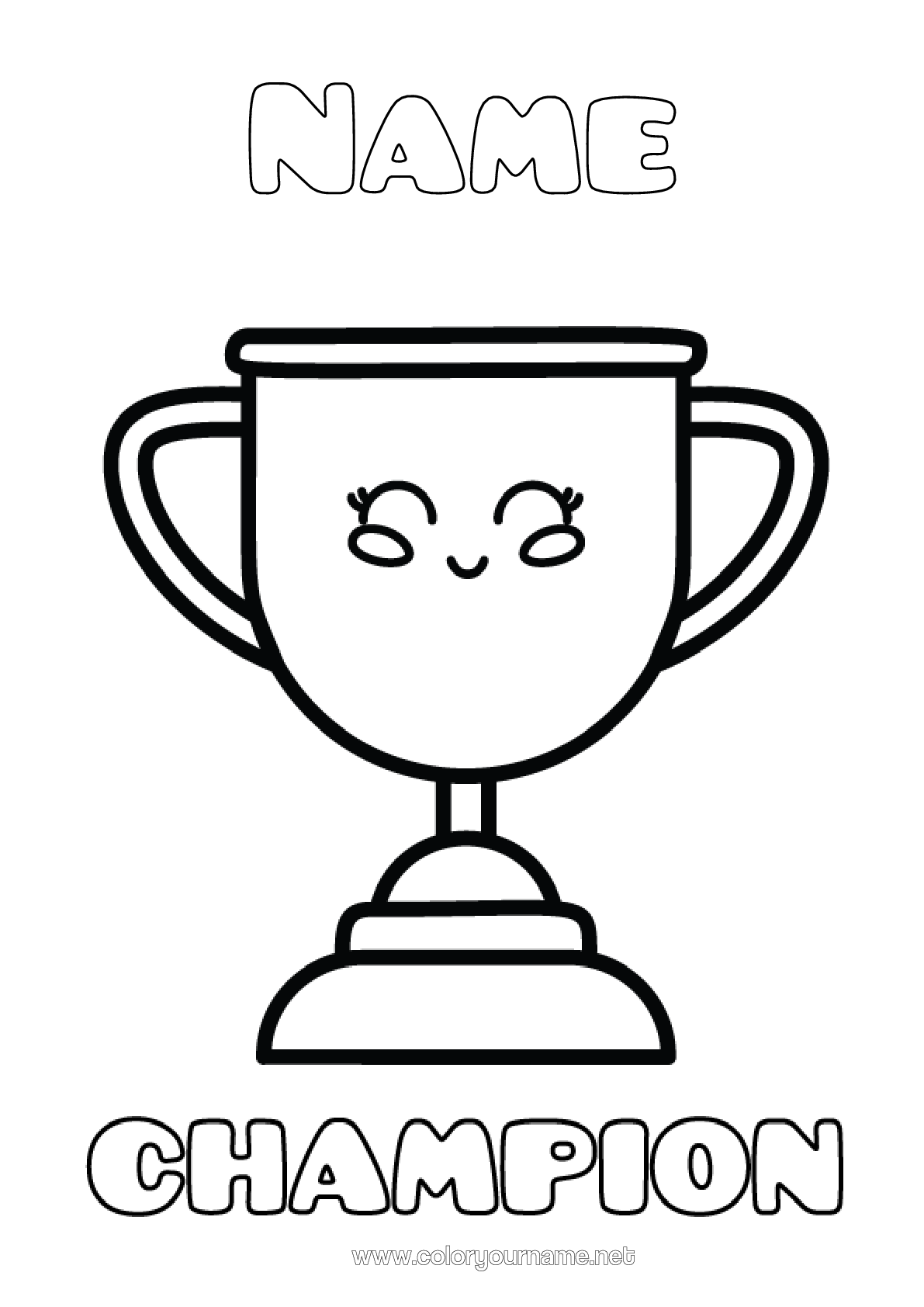 Coloring page No.2942 - Sport Boy Cup, trophy, medal