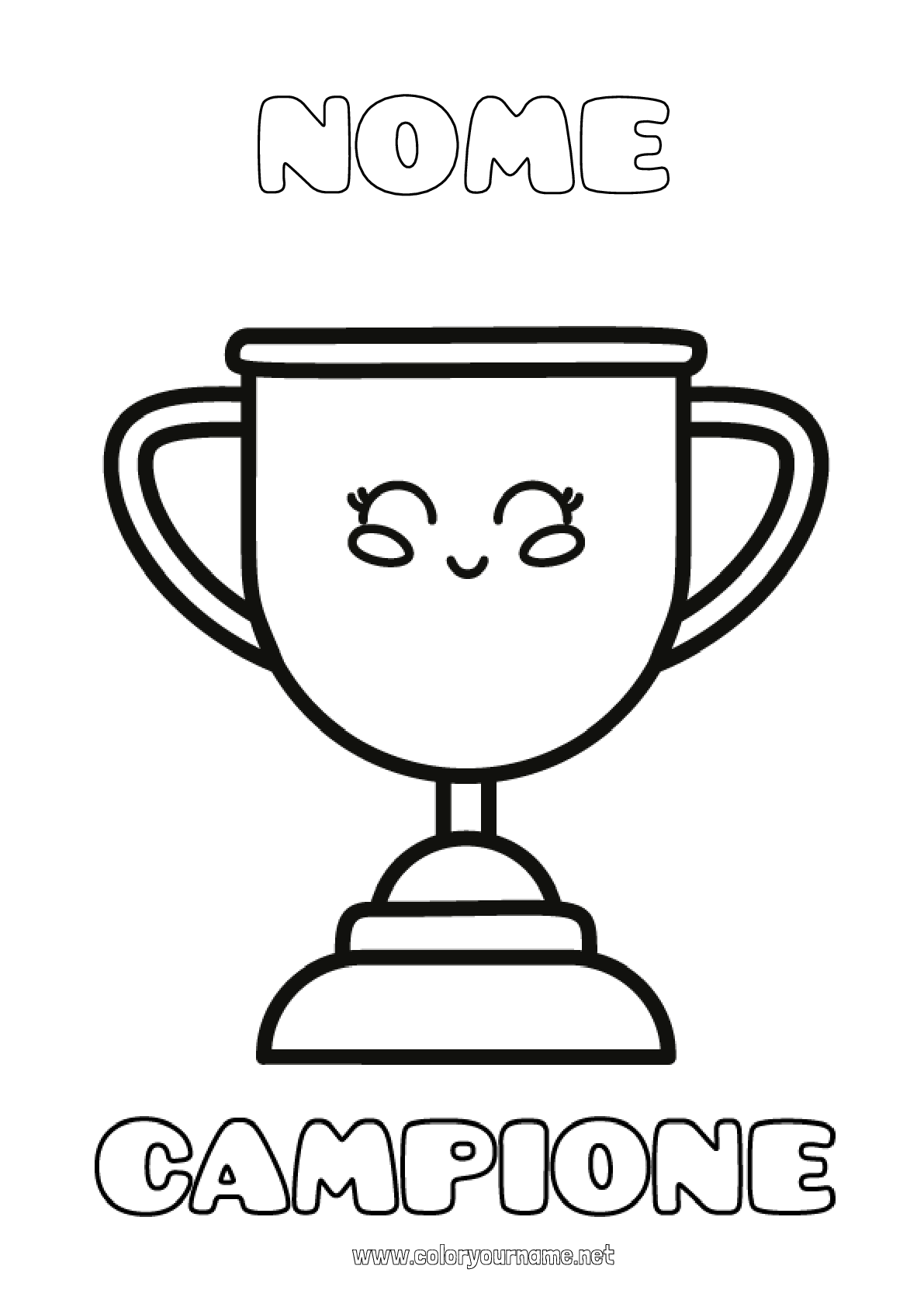 Pagina da colorare n.2942 - Sport Ragazzo Coppa, trofeo, medaglia