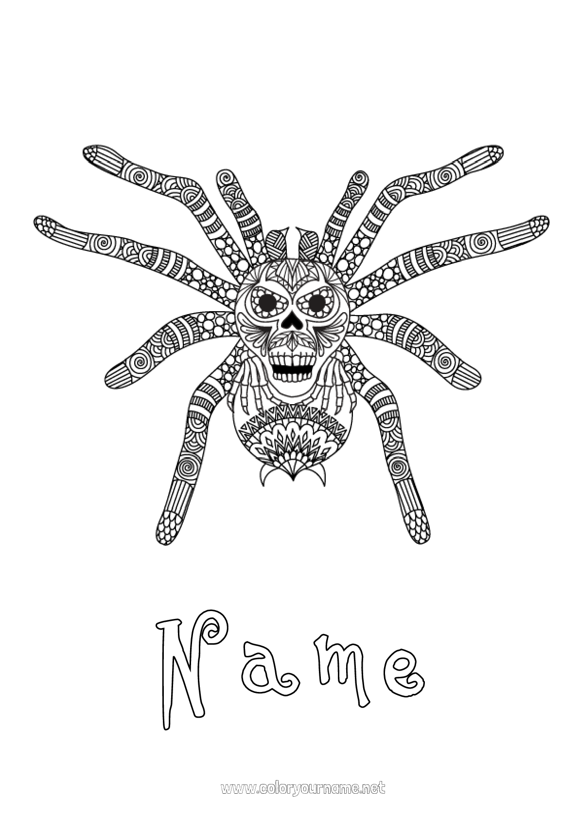 Coloring page No.2944 - Spider Animal Zentangle