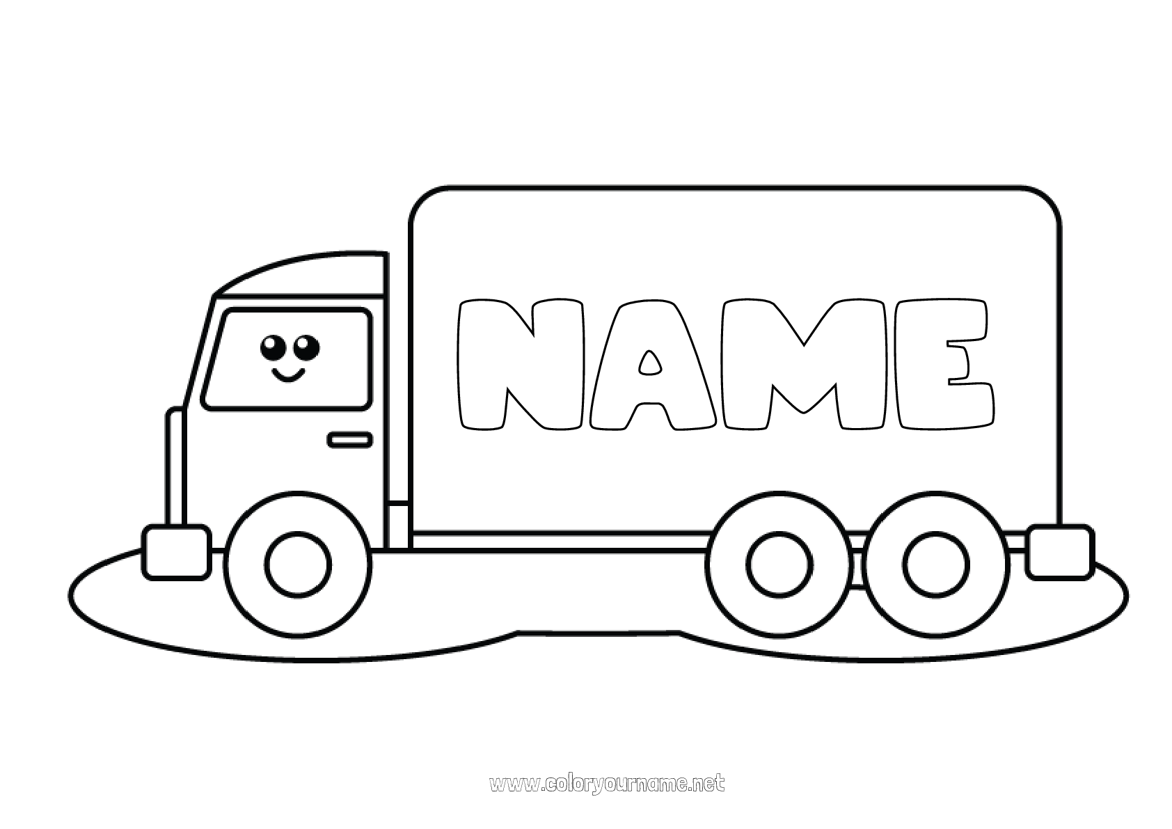 Coloring page No.2947 - Truck Vehicles Easy coloring pages