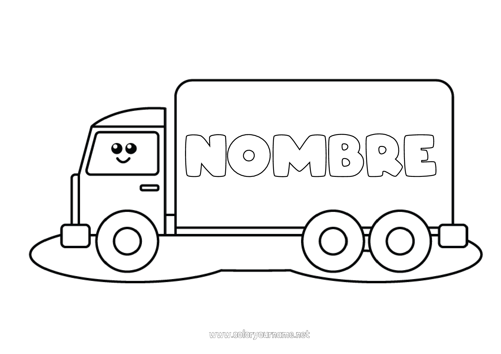 Nº de colorear 2947 - Camión Vehículos Dibujos fáciles para colorear