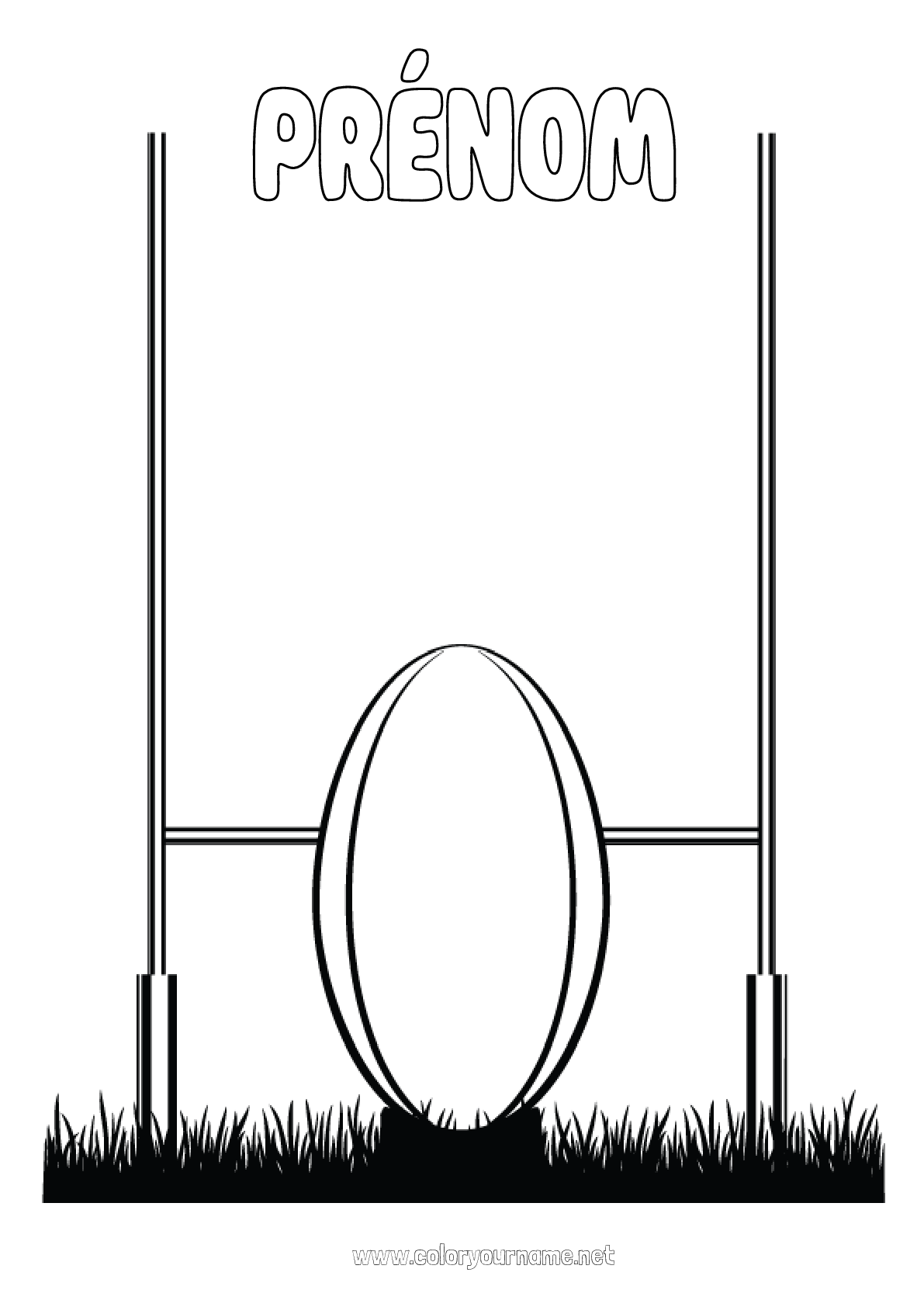 Coloriage n°2955 - Sport Rugby Ballon de rugby