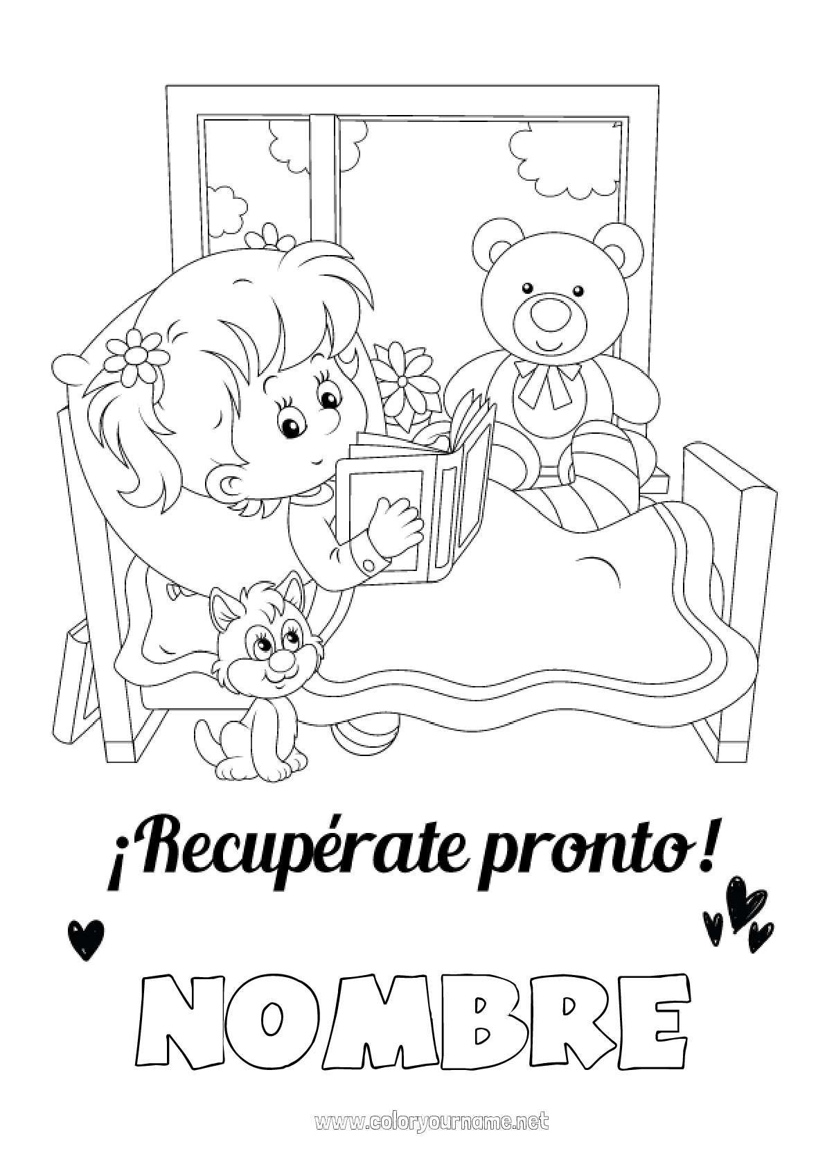 Nº De Colorear 295 Enfermo Chica
