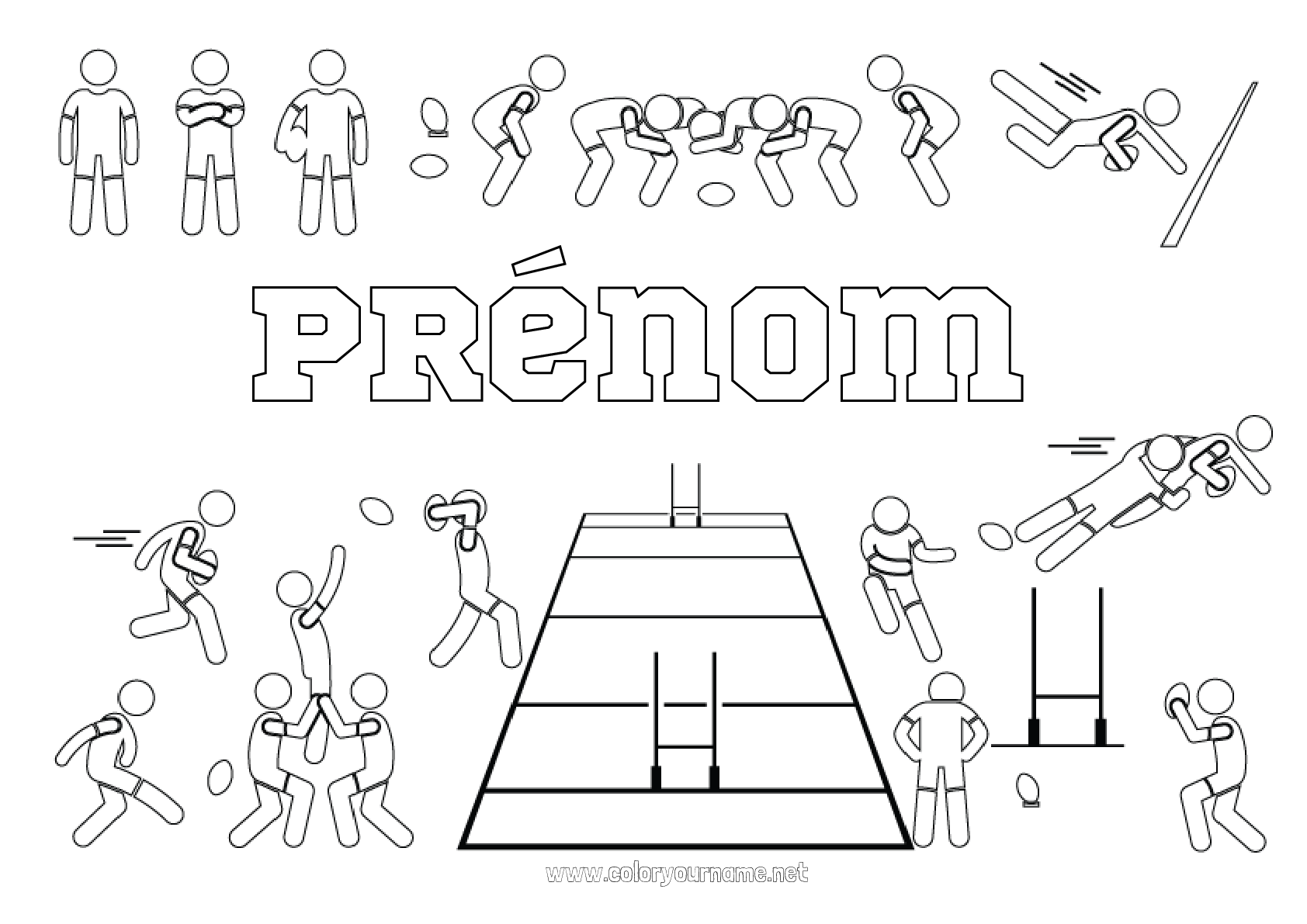Coloriage n°2962 - Sport Rugby Sports d'équipe