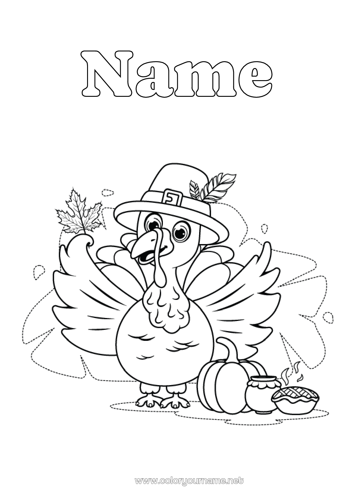 Coloring page No.2976 - Thanksgiving Turkey Autumn