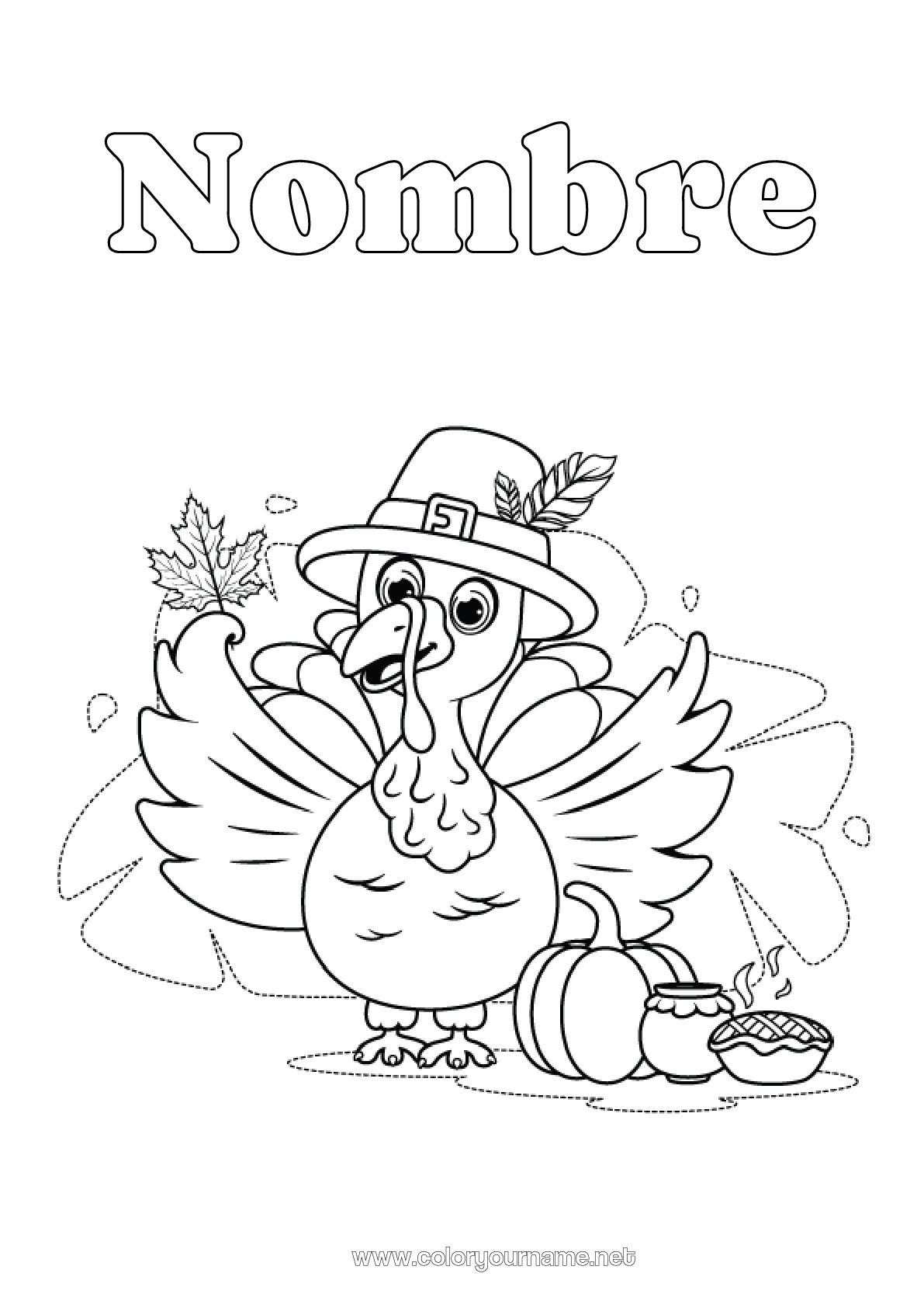 Nº de colorear 2976 - Thanksgiving Turquía Otoño