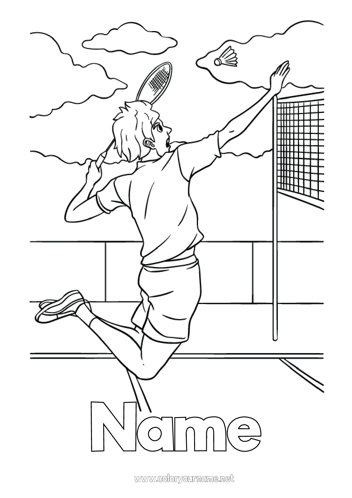 Coloring page No.2982 - Sport Racket sports Badminton