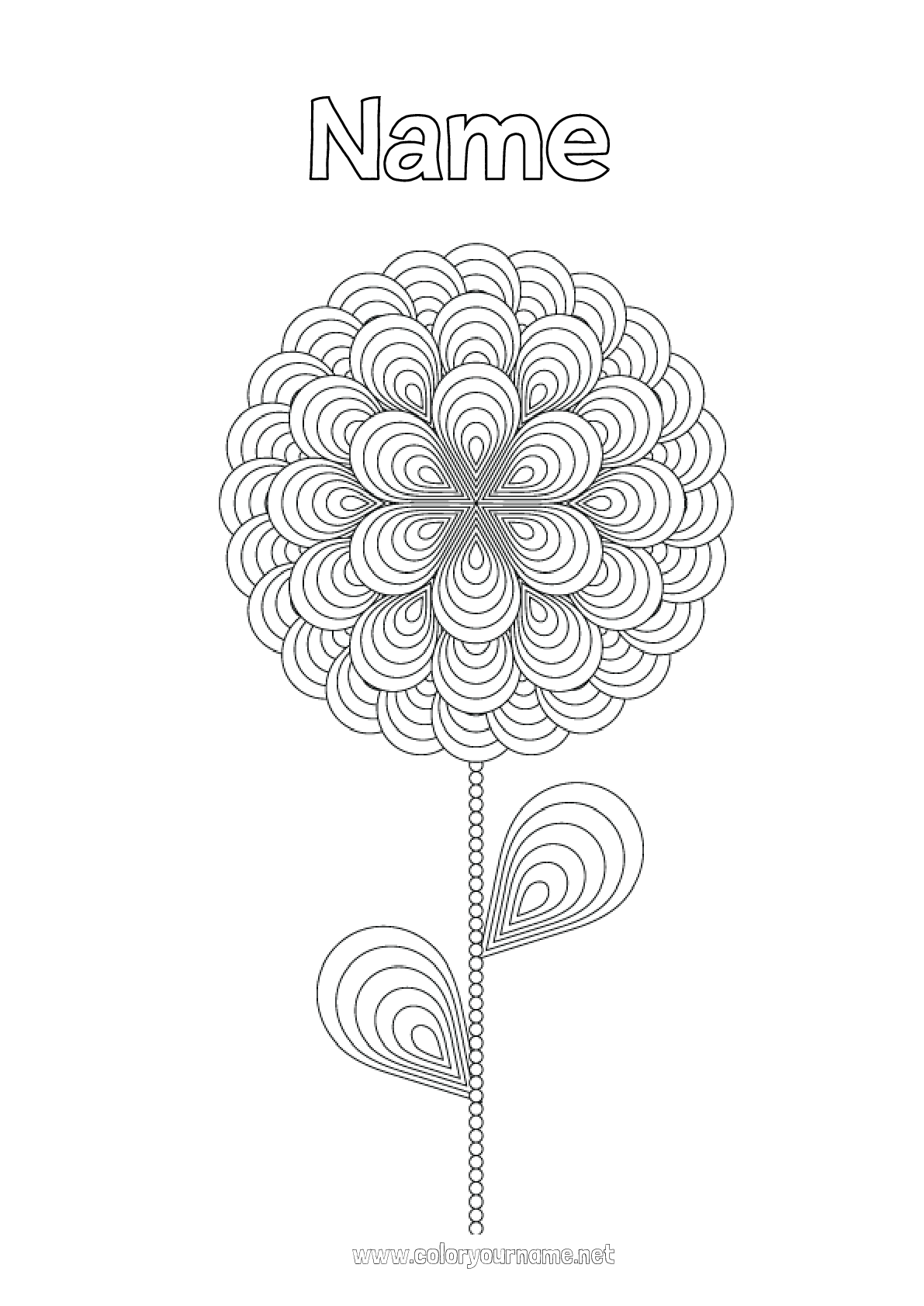 Coloring page No.2988 - Flowers Mandala Geometric shapes