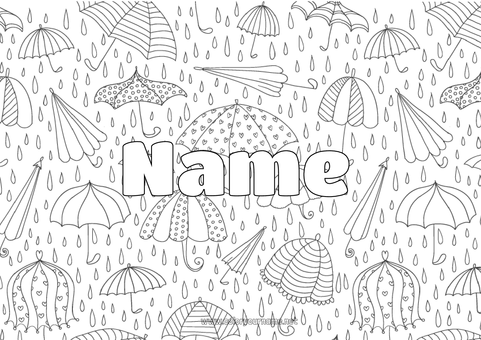 Coloring page No.3002 - Autumn Umbrella Complex coloring pages