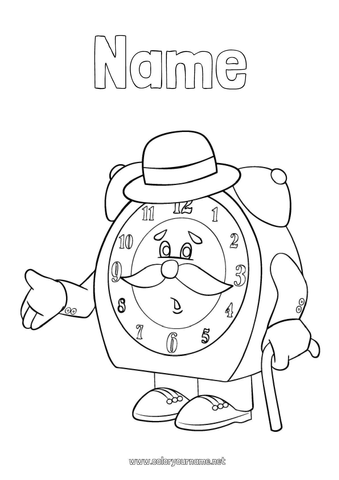 Clock Coloring Page