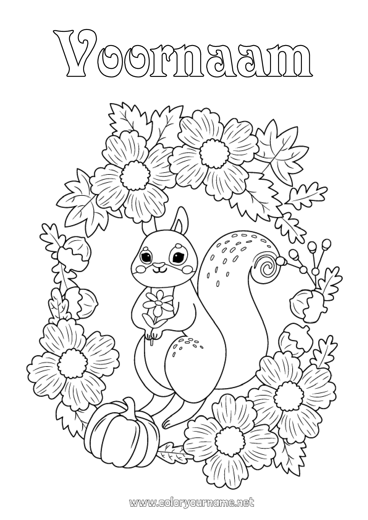 Herfst Eekhoorn Kleuteridee Kleurplaat Kramer Jaap Eikels Automne ...