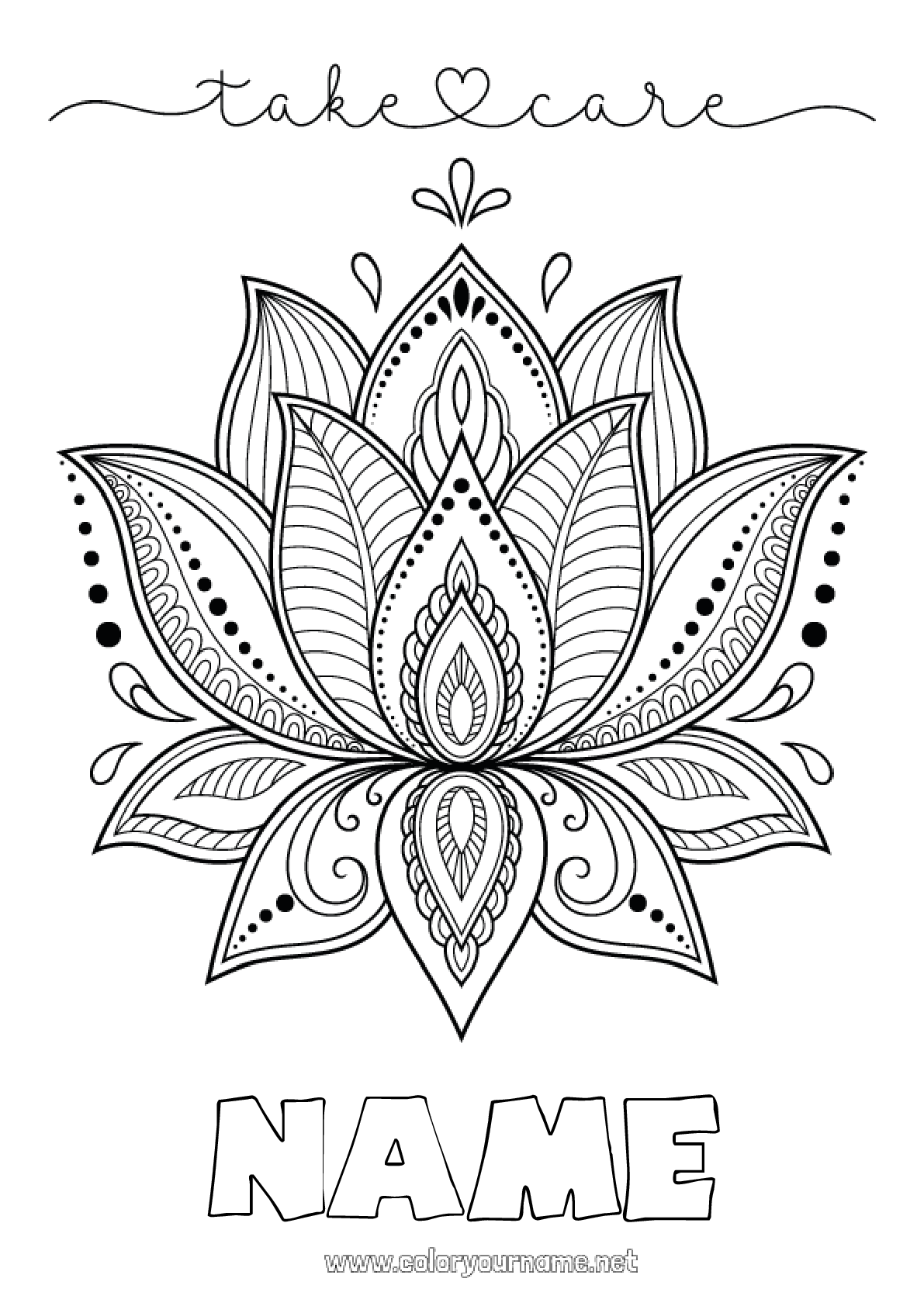 Taking Care Flower Coloring Pages