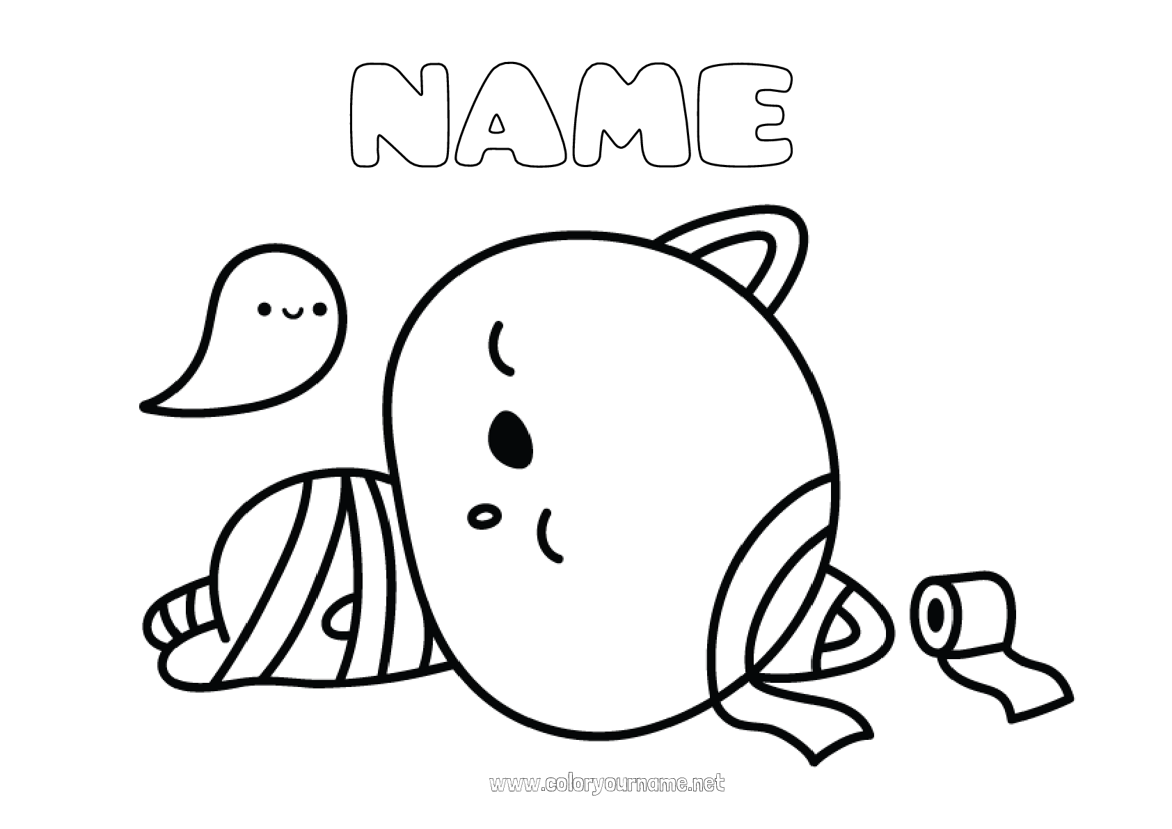 Coloring page No.3042 - Ghost Mummy Cat