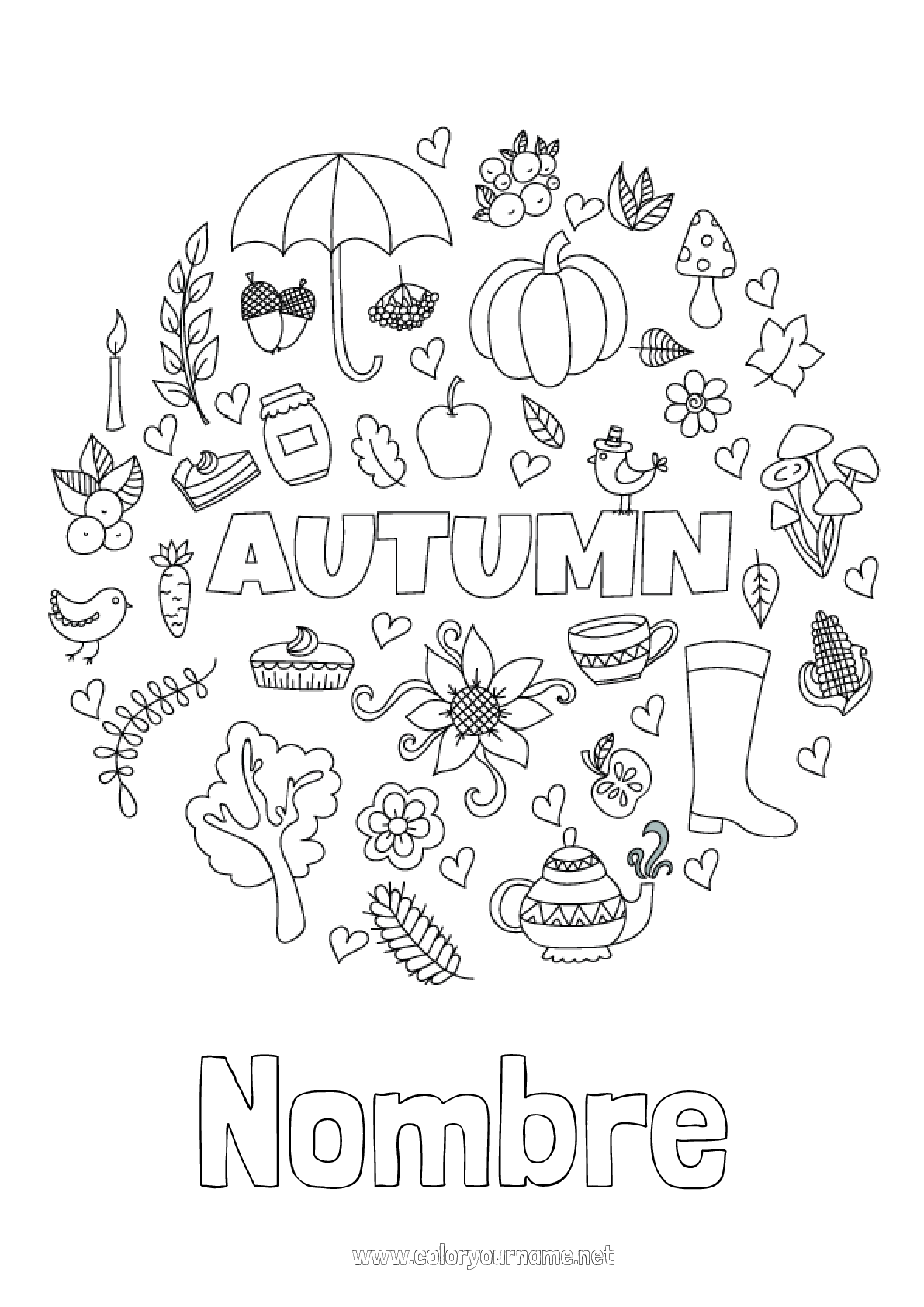 Nº de colorear 3049 - Thanksgiving Otoño