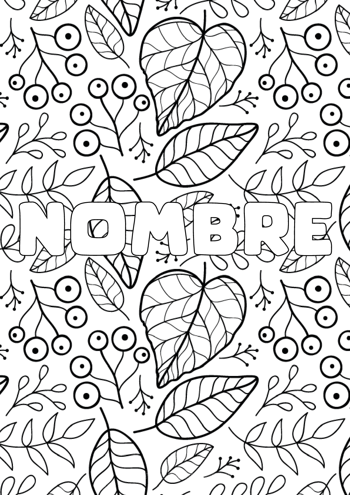 Nº de colorear 3053 - Otoño Hojas Nombre decorado