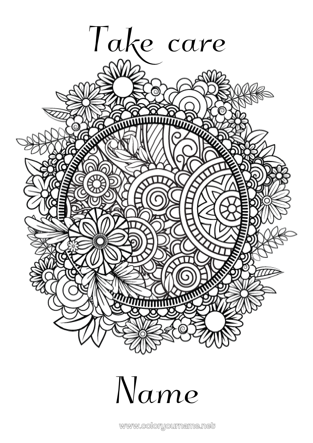 Coloring page No.305 - Calm and zen Sick Mandala