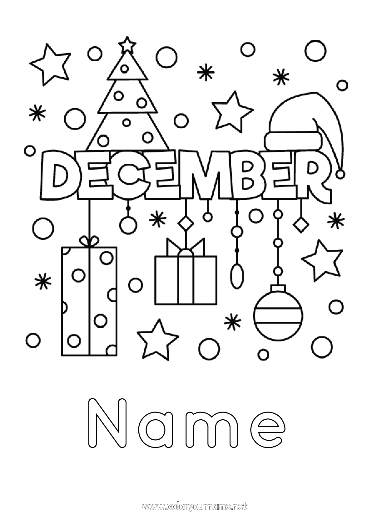 Coloring page No.3063 - Gifts Christmas tree Christmas bauble