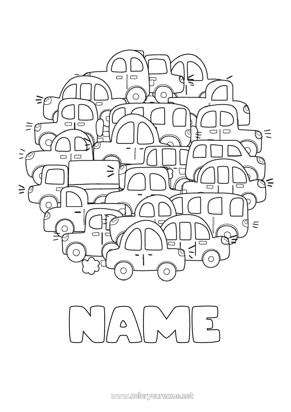Coloring page No.3076 - Mandala Truck Vehicles